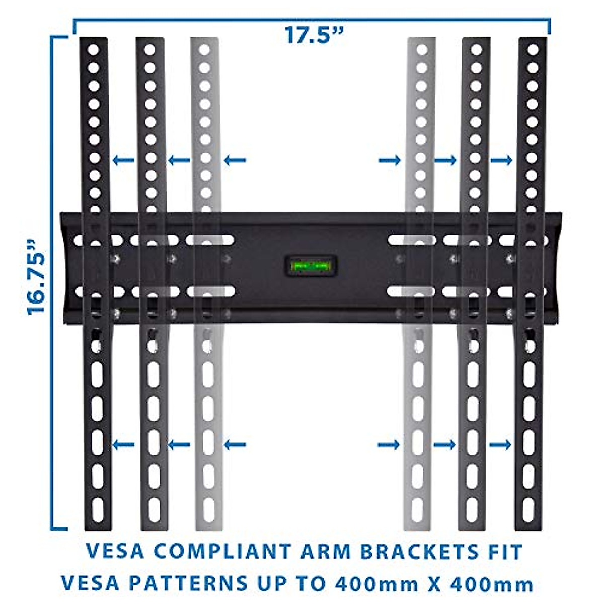 Mount-It! Tilt TV Wall Mount Bracket Up to VESA 400x400 | Low-Profile Tilting Mounting Bracket Compatible with 32 to 55 Inch Flat Screen TVs, 77 Lbs Capacity