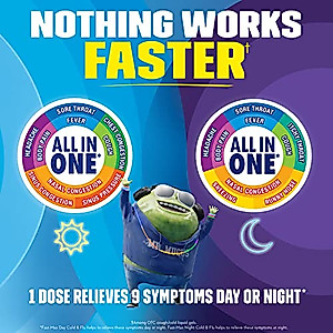 Mucinex Fast-Max Maximum Strength Cold & Flu Day and Night Medicine, All-in-One Multi-Symptom Relief Liquid Gels – 24 count (16 Day time + 8 Night time) (Packaging May Vary)