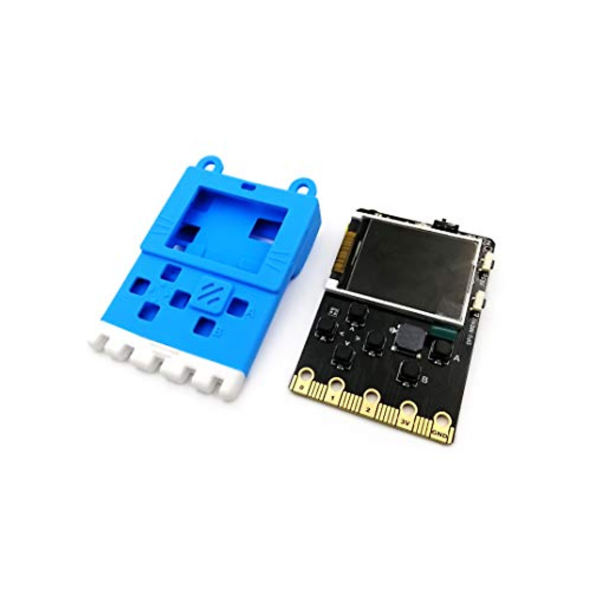 Kittenbot Meowbit Card-Sized Retro Game Computer Codable Console for Microsoft Makecode Arcade & Python Video Game Compatible Micro:bit Expansion Board for Robot Building Without Battery(Blue)