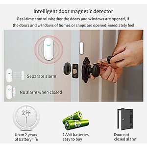 SEHOMY 16 Pieces kit Home Security System with GSM and WIFI APP Control, Wireless Door sensor Burglar Realtime Alarm for Office Shop, Apartment Security, Compatible with Alexa and Google Assistant