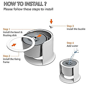 LIDLOK Dog Water Bowl Elevated Dog Bowls 1.1 Gallon Slow Water Feeder Dog Bowl No-Spill Water Bowl for Dogs,1.1 Gallon Stainless Steel, Adjustable Raised Stand, Floating Disk