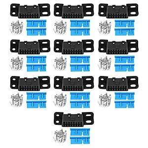 Female Connector Kit, OBD2 II 16Pin Female Connector OBDII Cable Car Auto Adapter Plug Shell Kit for J1962
