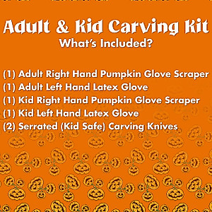 Halloween Moments Pumpkin Scraper Glove – As Seen On Shark Tank - Mess Free and Fun Pumpkin Carving Kit – Carve and Clean Jack-O-Lantern Guts with Ease and Zero Mess on Your Hands!