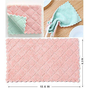 10 Pack Kitchen Cloth, Microfiber Dish Towels Washcloths, Super Absorbent Coral Velvet Dishtowels, Premium Cleaning Cloths,Non-Stick Oil Quick Dry Dish Towels, Soft Tea Towels, Table Cleaning Cloths.