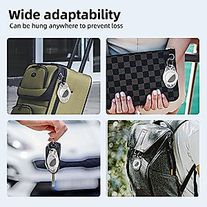 1 Pack Waterproof AirTag Holder Keychain,Clear Air Tag Case with Loop Key Ring and Striple for Tracker,Dog Collar, Luggage, Keys, Full Body Anti-Scratch Protective