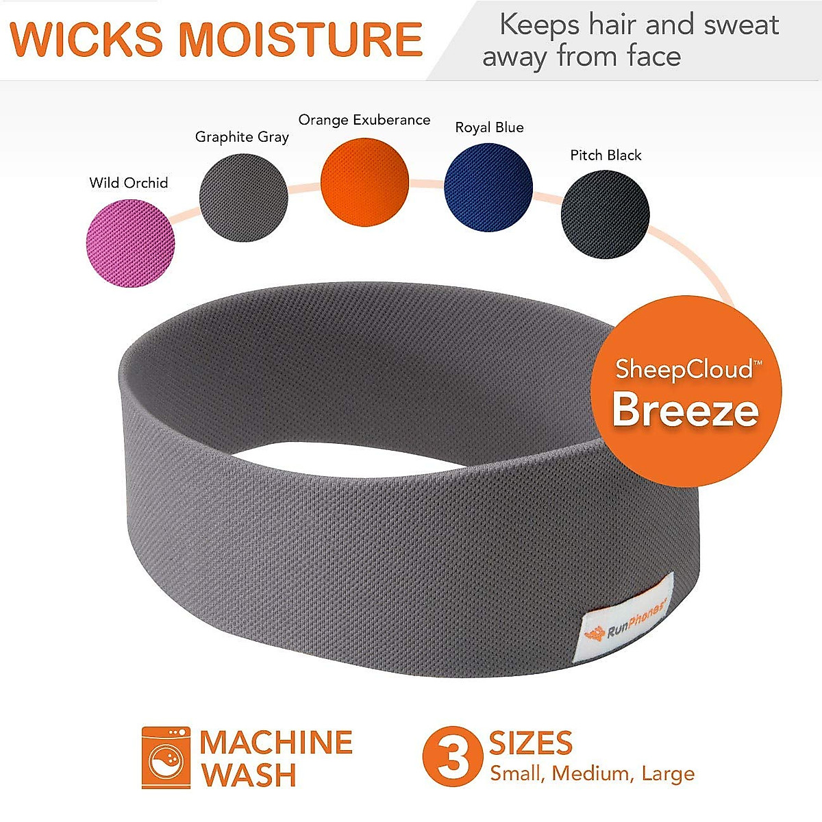 RunPhones New AcousticSheep Wireless | Bluetooth Headphones for Running, Exercise & More | Flat Speakers | Rechargeable Battery Lasts Up to 12 Hours (Small, Swift Black)