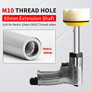 Rierdge Angle Grinder Extension Connecting Rod, 3/8" M10 Thread Hole 80mm Extension Shaft Stainless Steel Rotary Extension Shaft for 100 Type Angle Grinder, 1 Pcs