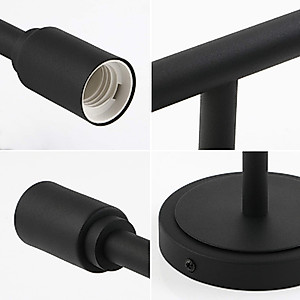 Phansthy 2 Light Vanity Light Matte Black Double Sconce Light for Hallway Kitchen Bathroom (Matte Black)