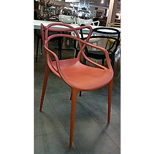 2xhome - Dining Room Chair - Red - Modern Contemporary Designer Designed Popular Home Office Work Indoor Outdoor Armchair Living Family Room Kitchen