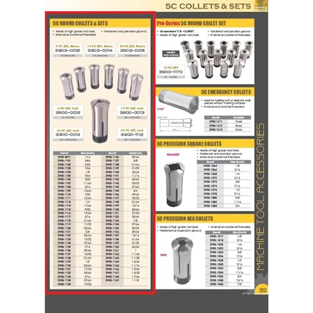 HHIP 3903-0016 24 Pieces 5C Round Collet Set, 3-26MM by 1MM