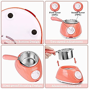 Outamateur Upgraded Melting Fondue Set,MINI Electric Chocolate Melting Pot,Chocolate Fondue Fountain,Warmer Machine for Milk Chocolate,Cheese,Butter,Candy (Pink)