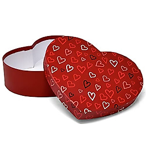 Valentine's Day Heart Shaped Gift Boxes 4 Pack Red Valentine Hearts Treat Box with Lids Valentines Nesting Cardboard Cookie Box for Gift Giving Holiday Decorative Easy Present Wrapping & Packaging