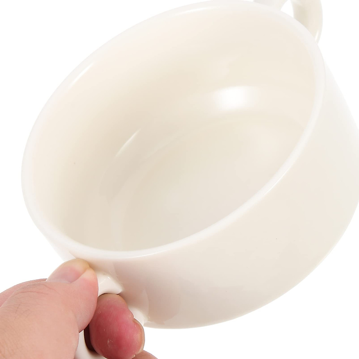 Hemoton Handle Soup Bowl Soup Bowls with Handles Ceramic Serving Bowls Porcelain Ramekin Bowl Set for Salad Cereal Dessert Ice Cream Stew Bowl White Soup Bowl Soup Bowl Soup Bowl Soup Bowl Soup Bowl