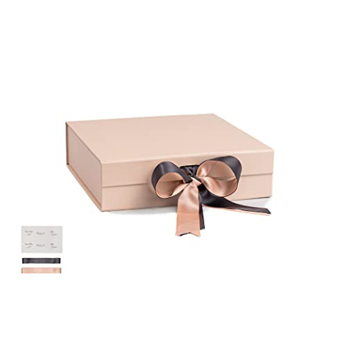 SKETCHGROUP Luxury Pale Pink Gift Box with 2 Satin Ribbons and Magnetic Closure for Luxury Packaging -for Birthdays, Bridal Gifts, Weddings, BabyShower Gifts, Baby Girl, Christmas(Pale Pink)