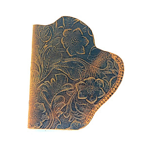 JJNUSA Leather IWB Holster, Genuine Leather Gun Holster for Glock 19 42 43X, Ruger LCP LC9S Security 9 Max 9, Taurus G2 G2C G3C GX4, Springfield Hellcat XD, Sig P365 P320, M&P Fits Most 9mm Flower