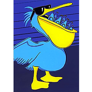 Avanti Press Blue Pelican with Beer Bottles in Mouth A-Press Funny / Humorous Birthday Card