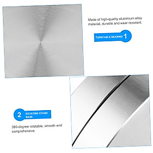 BIUDECO 2pcs Turntable Base Cake Baking Bearings Hardware for Lazy Susan Cake Stand Dessert Decorative Serving Tray Rotating Tray Bases Double Layer Turntable Rack to Rotate Aluminum Alloy