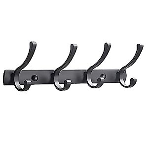 Coat Hook Rack Mount Hanger Hat Robe Holder Clothes Organizer, 4 Hook