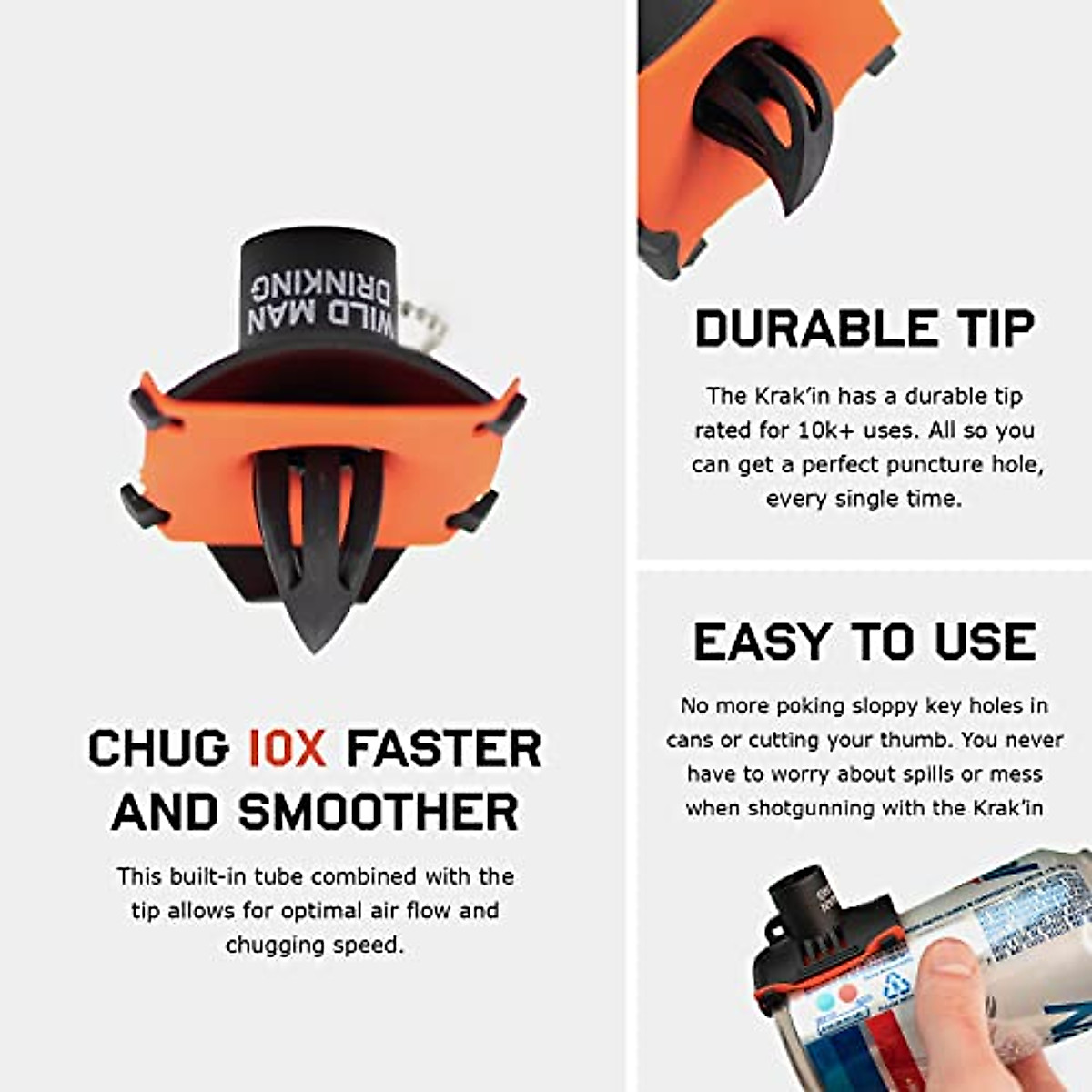 The Krak'in 2.0 - Innovative Shotgun Tool with Built-in Funnel - Great for Tailgate, Golf Course, Beach, Grad Party, Bachelorette Party, College House Party, Spring Break, Snowboarding, etc.