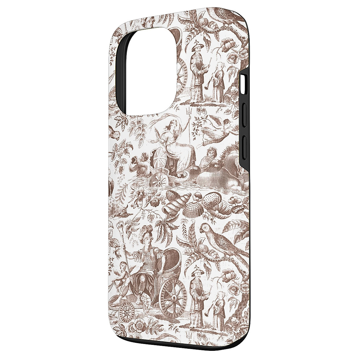 iPhone 13 Pro French Brown Toile Chinoiserie with Birds, Angels Case