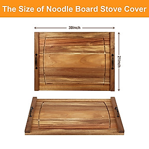 Nisorpa Noodle Board for Gas Stovetop Multifunctional Cover and Tray Noodle Board Stove Cover, Gas Burners Stove Cover Board With Handles,Wood Electric Cooktop Cover Stove Top Protector 30"L x 22"W