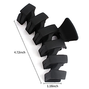 SuPoo Large Matte Claw Hair Clips for Thick Hair - 4.7" Jumbo Jaw Clamps With Strong Hold, Cute Big Hair Accessories for Women