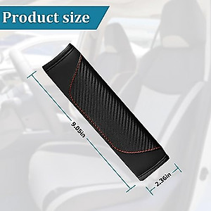 BESULEN Car Seat Belt Cover, 2 Pack Carbon Fiber Leather Seatbelt Shoulder Pad, Auto Safety Seat Belt Cushion Protector Compatible with All Cars and Backpack Strap (Carbon Fiber/Black)