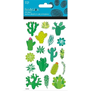 Cactus Stickers for Stationery Crafts Bundle ~ Over 100 Puffy Green Plants Stickers Featuring Cacti, Succulents, and More Cacti Stickers