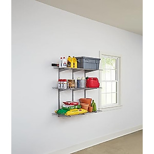 Rubbermaid Fasttrack Rail Storage 48"x16" 3-Shelf Kit, 350 lbs. Per Shelf, for Home/Garage/Shed/Workshop Organization