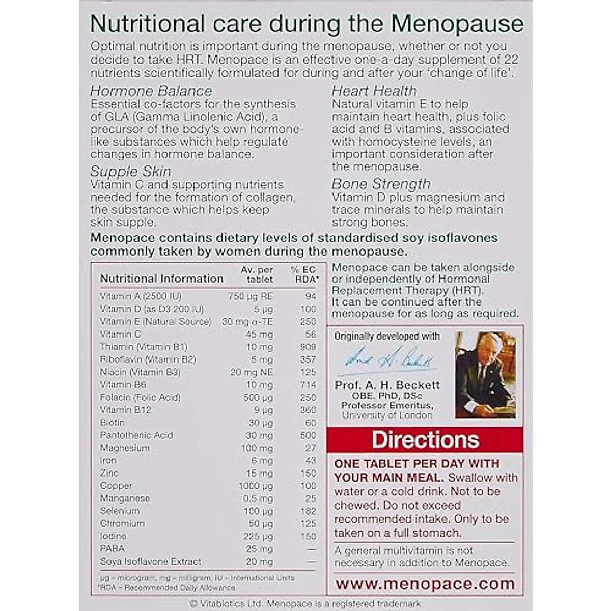Menopace Vitabiotics - 30 Tablets