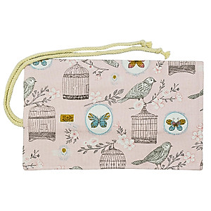 Lopenle Butterfly Colored Pencil Wrap Floral Roll Up Holders Birds Canvas Pencil Organizers for Artist Coloring Travel Storage With 72 Slots(Flower Butterflies Birds)