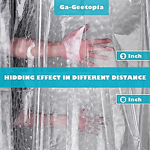 Ga-Geetopia Thin 3D EVA Shower Curtain Liner Water Cube, 72x72 Premium Light Weight Clear Plastic Bathroom Shower Curtain with Rustproof Metal Grommets 3 Magnets for Shower Stall, Bathtubs(No Hooks)