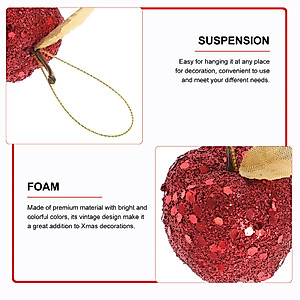 LIOOBO Mini Red Apple Ornaments: 20pcs 1.9in Christmas Tree Apple Baubles, Small Apple Hanging Ornaments, Apple Decor for Xmas Party Holiday Decoration