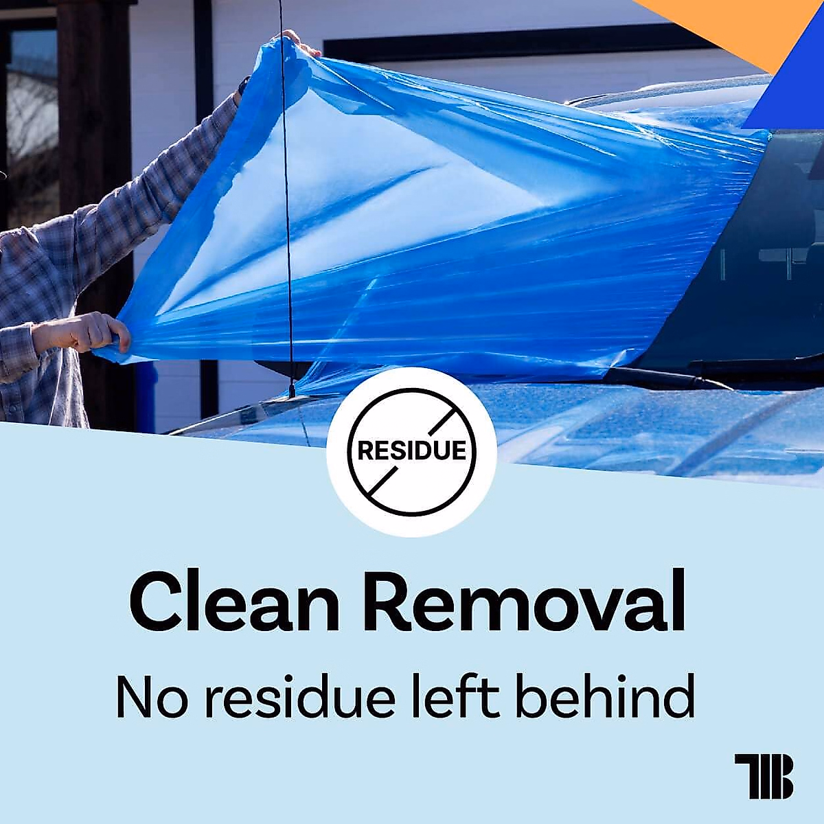 Crash/Collision Wrap, 36 inch x 100 feet, Blue Collision Wrap for Damaged Vehicles & Car Windows, Self Adhesive Broken Window Cover for Cars, Clean Removal Automotive Wreck Film, Made in America