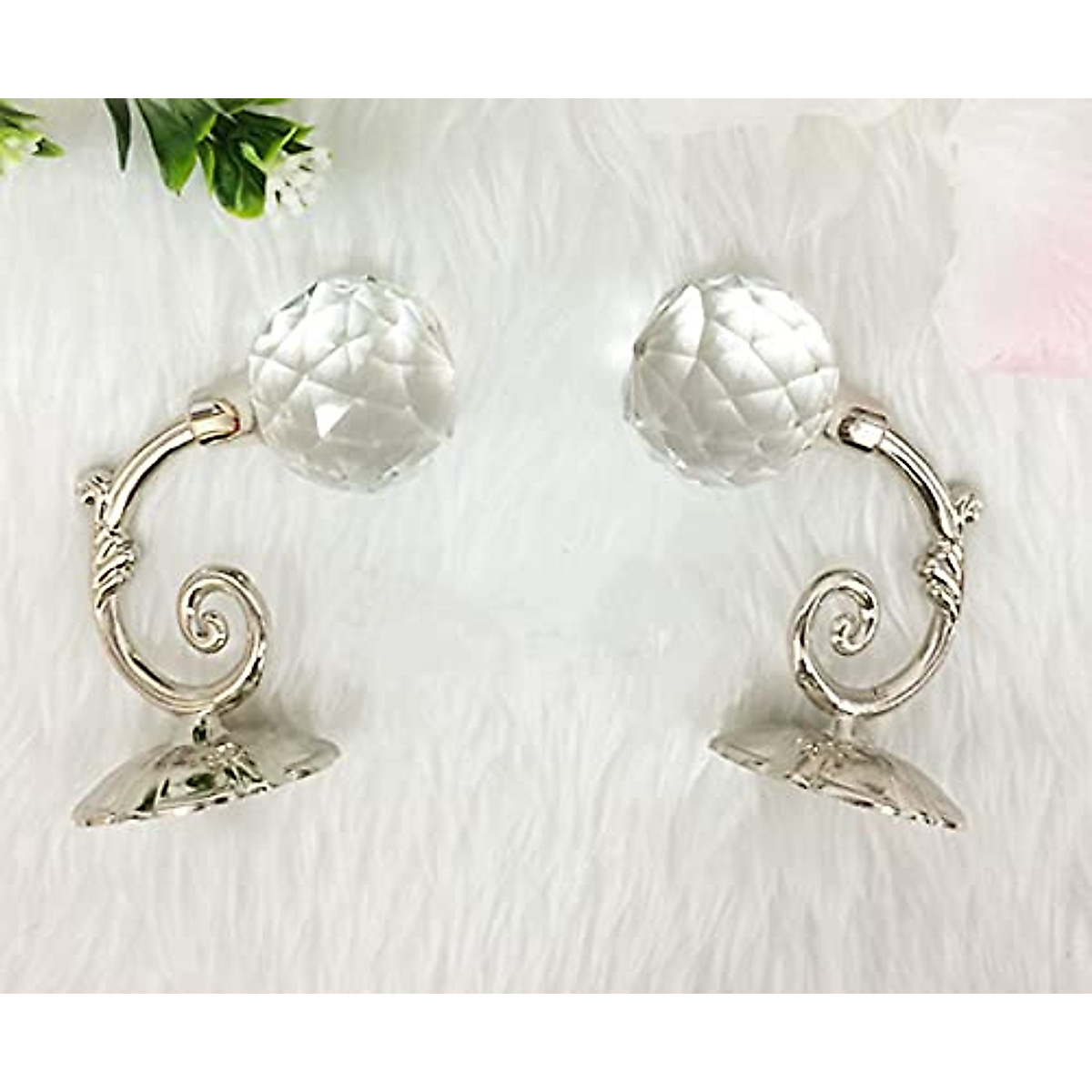 Dahszhi Drape Hooks Crystal Curtain Tiebacks Hooks Multi Use Wall Coat Hook - 2pcs