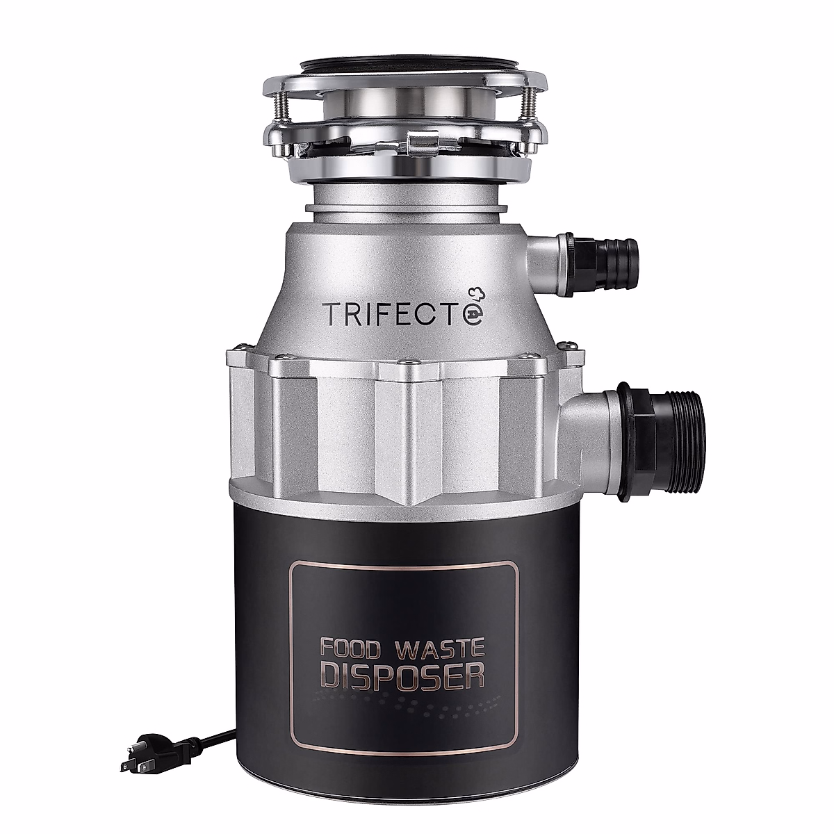 Trifecte Garbage Disposals with Power Cord, Coutinuous Feed Food Waste Disposal with Sound Reduction (EM 200)