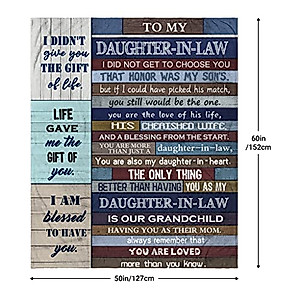 Mubpean Daughter in Law Gifts Blanket 60"x50" - Gifts for Daughter in Law - Daughter in Law Gift Ideas - Birthday Gifts for Daughter in Law - Future Daughter in Law Gifts from Mother in Law Blankets
