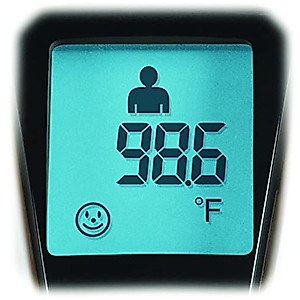 Veridian 09-349 Non-contact Infrared Digital Thermometer, 1-second Readout, Backlit Display, Measures Body and Object/Liquid Temperatures, Memory Recall of Last 10 Readings