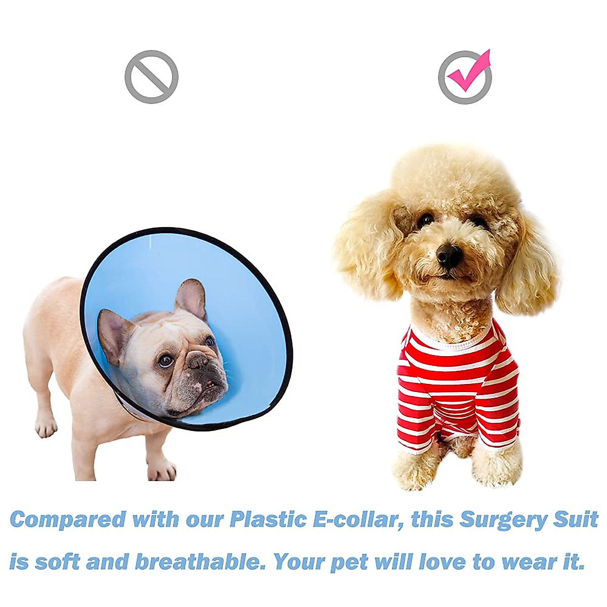 Dog’s Recovery Suit Post Surgery Shirt for Puppy, Full Coverage Dog's Bodysuit Wound Protective Surgical Clothes for Small and Medium Pets (Green Black Stripe-m)