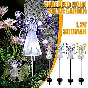 RYGRZJ LED Solar Angel Garden Light Outdoor Waterproof Lawn Lamp Decorative Landscape Yard Lamp Garden for Pathway L9S4 Patio Cemetery