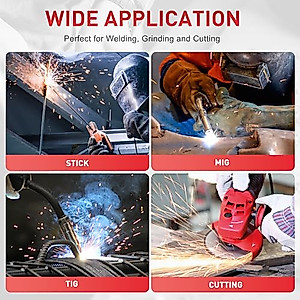 MAYSENT Large Viewing Welding Helmet with Auto Darkening Lens 3.93"X3.66" True Color Solar Power Side View 4 Arc Sensor Wide Shade 4/5-9/9-13 for TIG MIG Arc Weld (Matte Black)