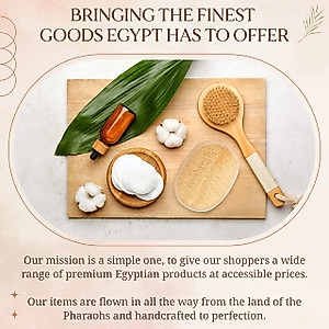 Egyptian Natural Loofah Pad Exfoliating Body Scrubber - Vegan Double Sided Luffa Sponges Deep Clean Your Body, Face & Back While an Exfoliating Washcloth Side Removes Oils - 6.9 x 4.7 Inches, 2 Pack