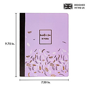 Pukka Pad, Composition Notebooks - 3 Pack of Journals Featuring 140 Pages of College Ruled 80GSM Paper with Sturdy Cover Stock - 9.75 x 7.5in - Rochelle and Jess
