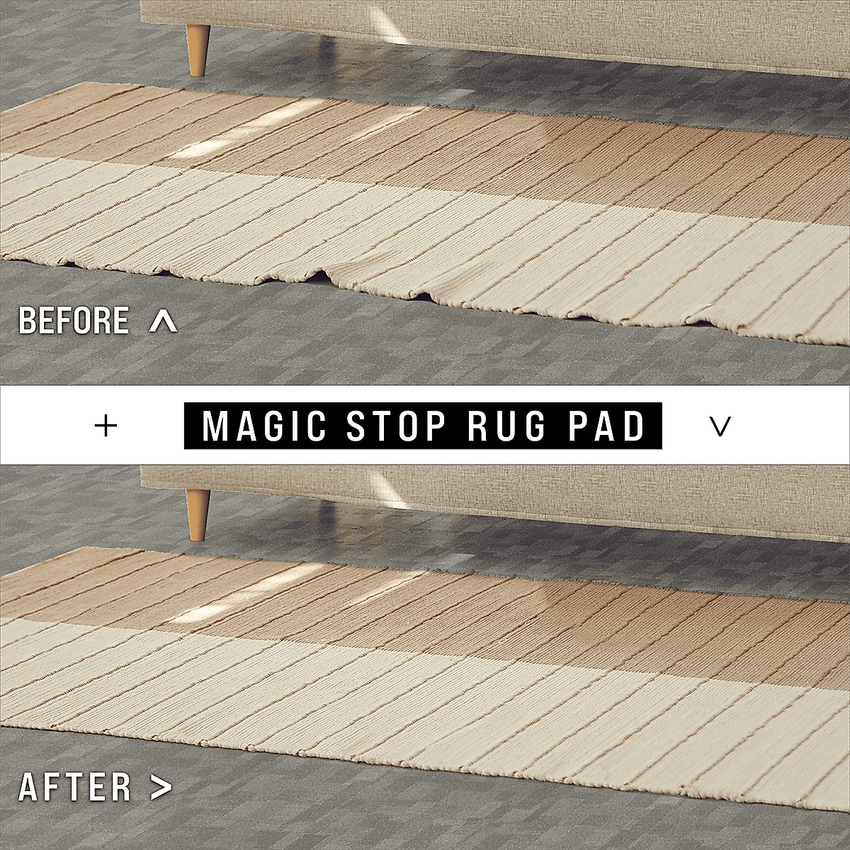 Slip-Stop Magic Stop Rug on Carpet Non-Slip Rug Pad for Area Rugs and Runner Rugs, USA-Made Rug Gripper for Carpet Over Carpet Keeps Rugs in Place On Carpet, 2' x 10'