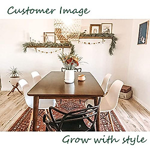 POTEY White Planter Pots for Plants Indoor - 5.3 Inch Glazed Ceramic Plant Pot with Drainage Hole & Saucer for Plants Home Decor 050301, Plants NOT Included