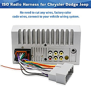 Fiegromech ISO Car Radio Stereo Wire Cable Replacement for 2002-2007 Dodge RAM Jeep Chrysler Radio Wiring Harness Power Speaker Adapter