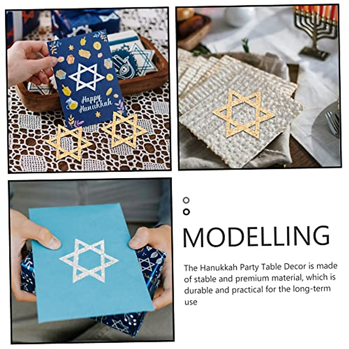 Amosfun Party Table Decor 150 Pcs Hanukkah Decoration Daily Necessities Star Shape Non-woven Fabric Star Sequins