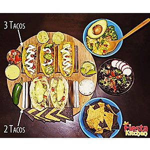 Fiesta Kitchen Taco Holder Stand - Set of 6 - Oven & Grill Safe Stainless Steel Taco Racks With Handles - Fill & Serve Tacos With Ease - Taco Stand Trays