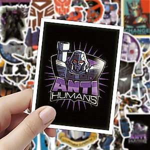 50pcs Cool Movie Cartoon Stickers for Kids Laptops,Funny Automotive Robot Waterproof Vinyl Decals for Teens Water Bottle Skateboard Bumper Pad Travel Case