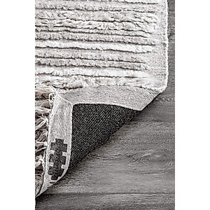 nuLOOM Jolene Shaggy Striated Area Rug, 8x10, Grey